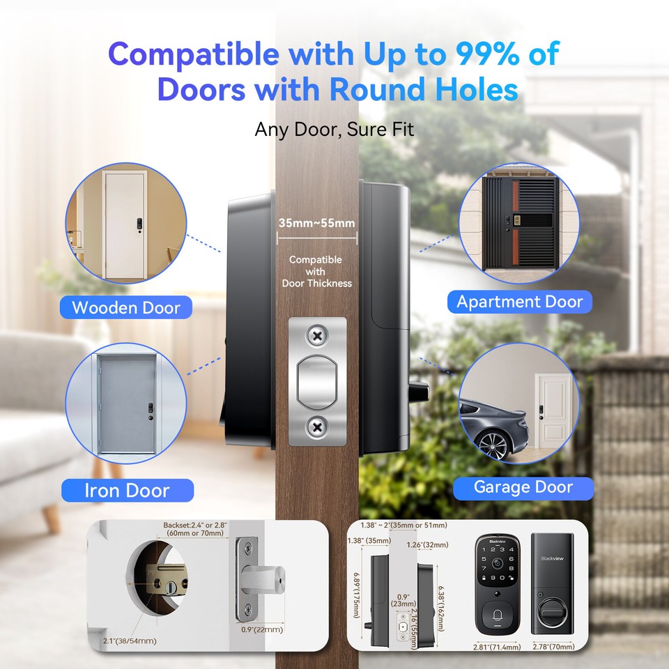 Blackview Video Smart Lock Wi-Fi Camera Doorbell Fingerprint Keyless ...