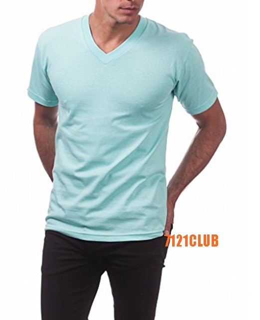 PRO CLUB MEN V NECK T SHIRT CAMO TEE PROCLUB PLAIN SHORT SLEEVE BIG ...