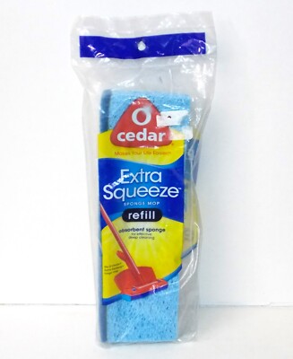 NEW Sealed O Cedar Extra Squeeze Sponge Mop Refill Absorbent Hinge Mop ...