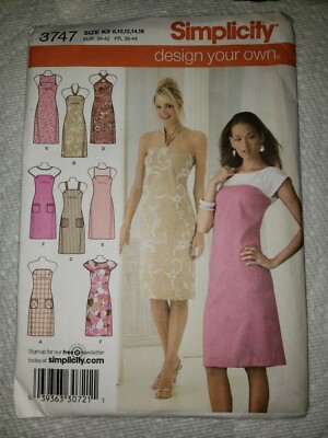 Simplicity Misses Dress Pattern 3747 Size 8-16 | eBay