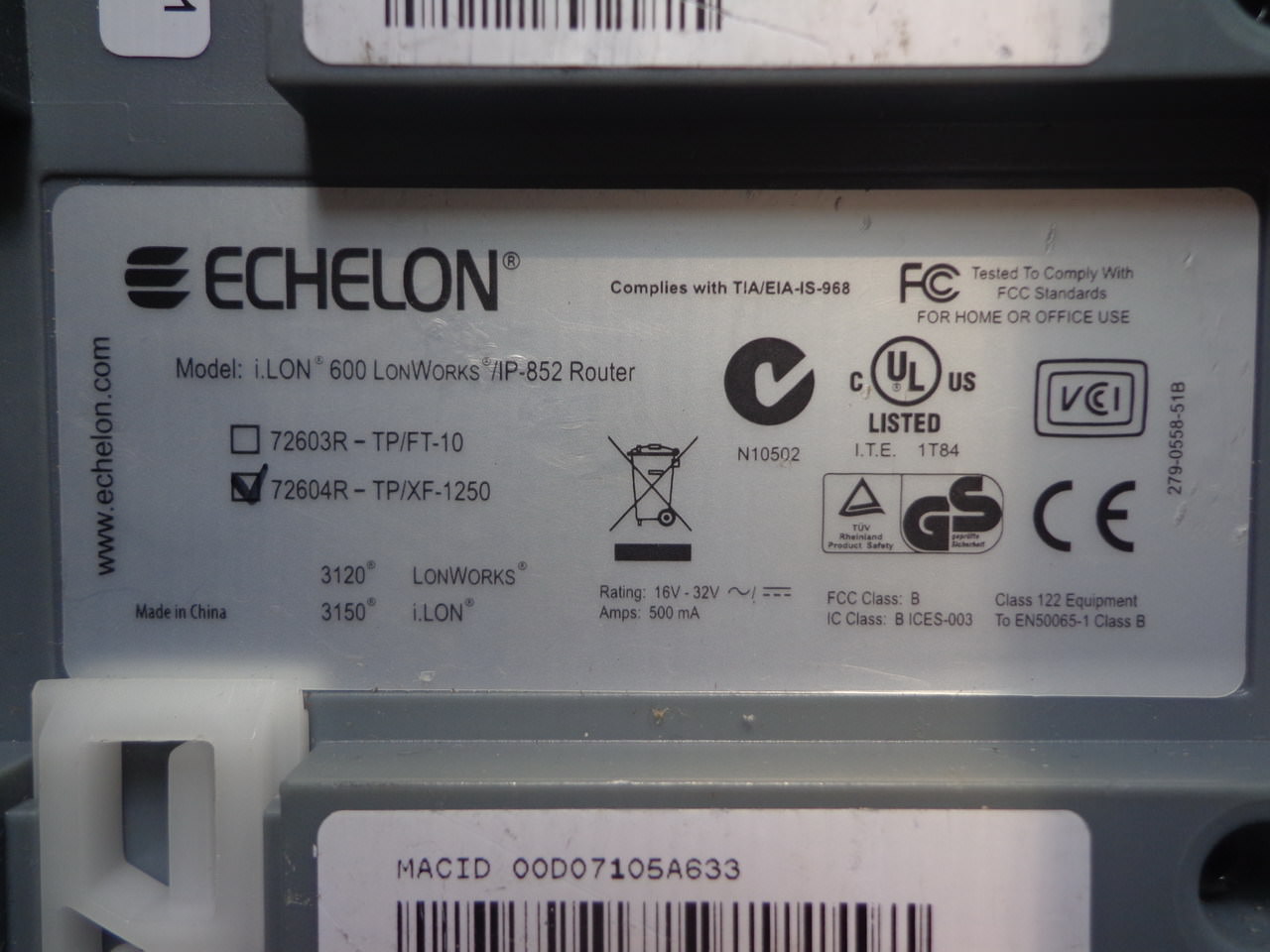 ECHELON i.LON 600 LONWorks/IP Server,IP-852 Router,72604R-TP/XF-1250 | eBay