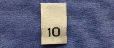 100Pcs White Taffeta Woven Clothing Letter Size Tab Tag Label Number 10 ...