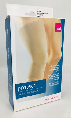 Medi 60204 Protect Beige Seamless Knee Support w/Silicone Secure Band ...