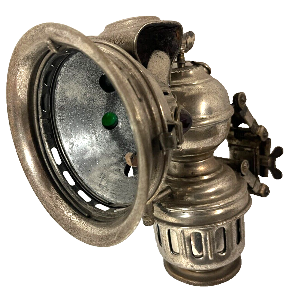 EXCEPTIONAL EARLY LARGE BICYCLE MOTORCYCLE CARBIDE HEADLIGHT LIGHT LAMP ...