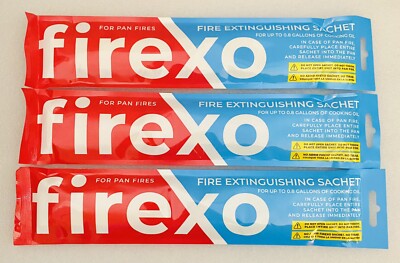 3 Pack Firexo Cooking Pan Fire Extinguisher Sachets - Fire Blanket ...