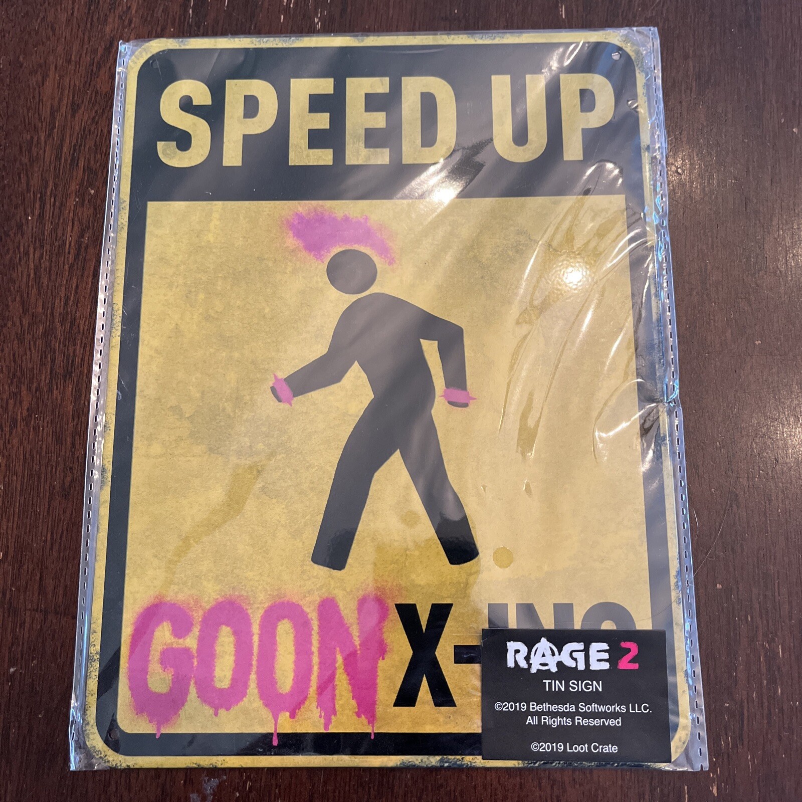 Rage 2 Speed Up Goon X-ING Tin Metal Wall Hanging Sign New Loot Crate ...