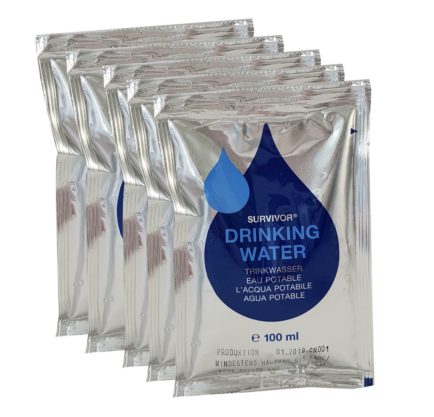 Katadyn Brand Trans-Ocean Emergency Drinking Water Ration Pack (5x100 ...