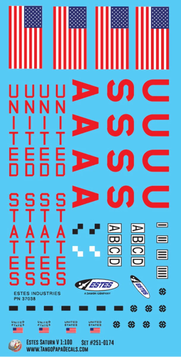 Estes Rocket Nasa Decals