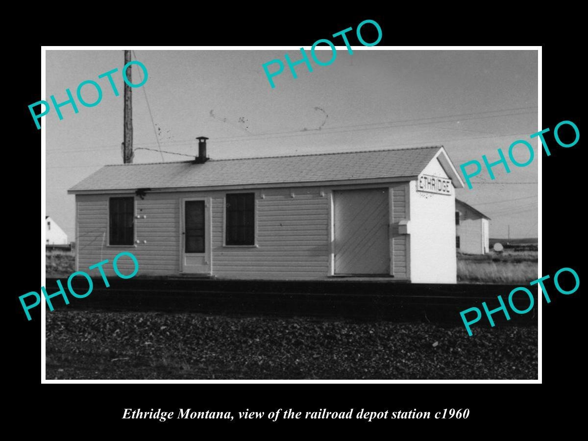 OLD 8x6 HISTORIC PHOTO OF ETHRIDGE MONTANA THE RAILROAD DEPOT STATION ...