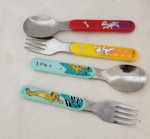 Vintage 2 Sets 1997 Lion King & 101 Dalmation Toddler Spoon & Fork ...