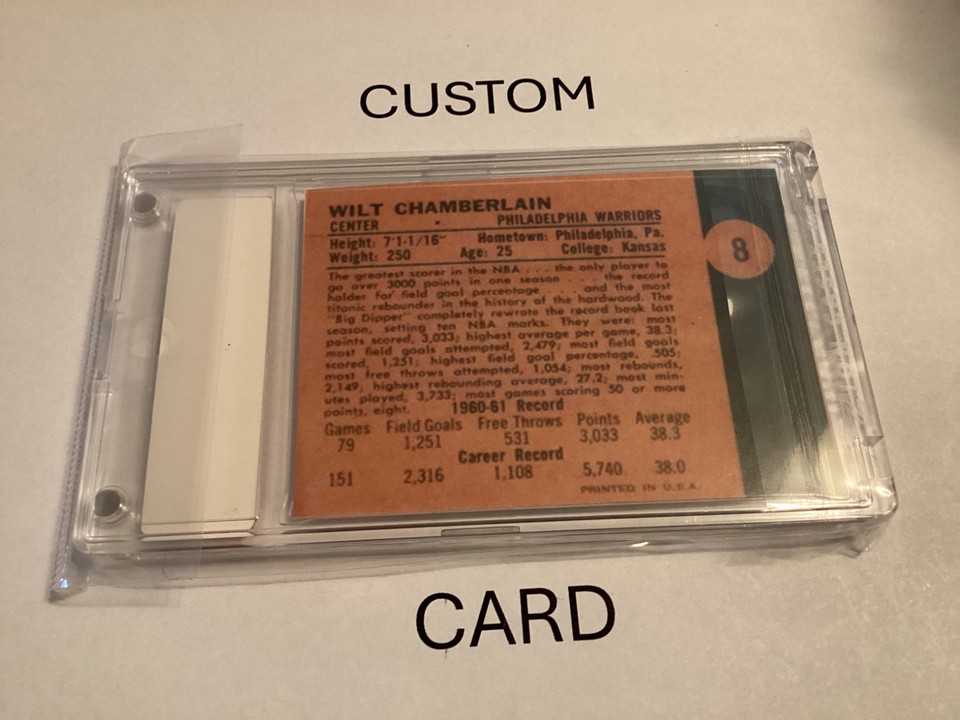 1961 Fleer Wilt Chamberlain Warriors 76ers w/ Zion Mag Pro Case silver ...