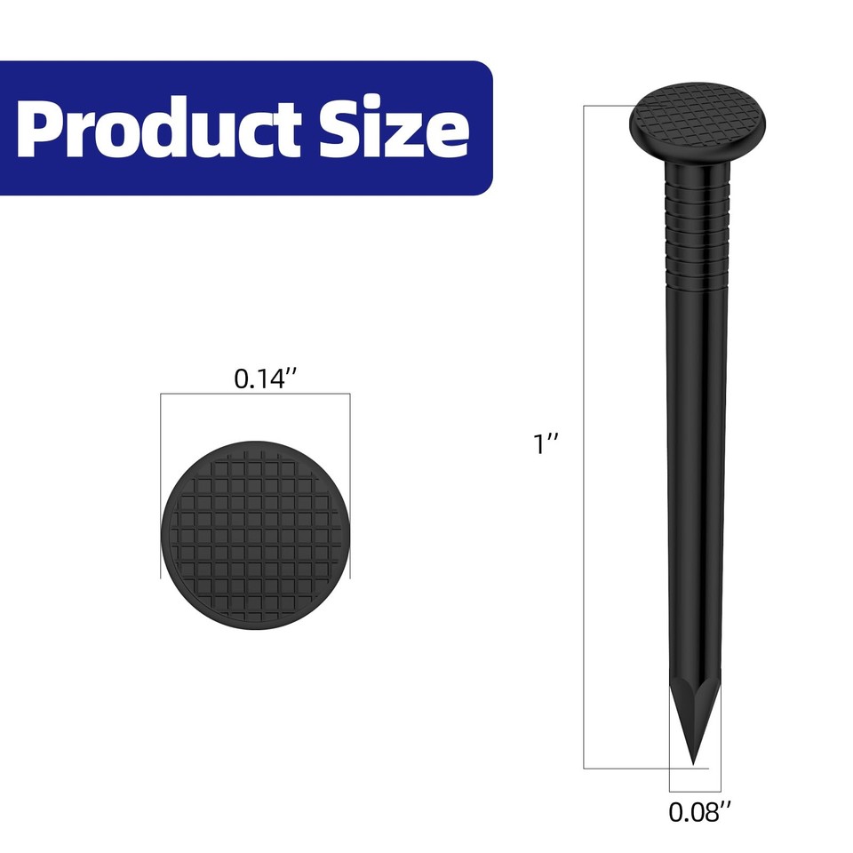 1 Inch Black Hardware Nails Carbon Steel Flat Nails Wood Nails Wall ...