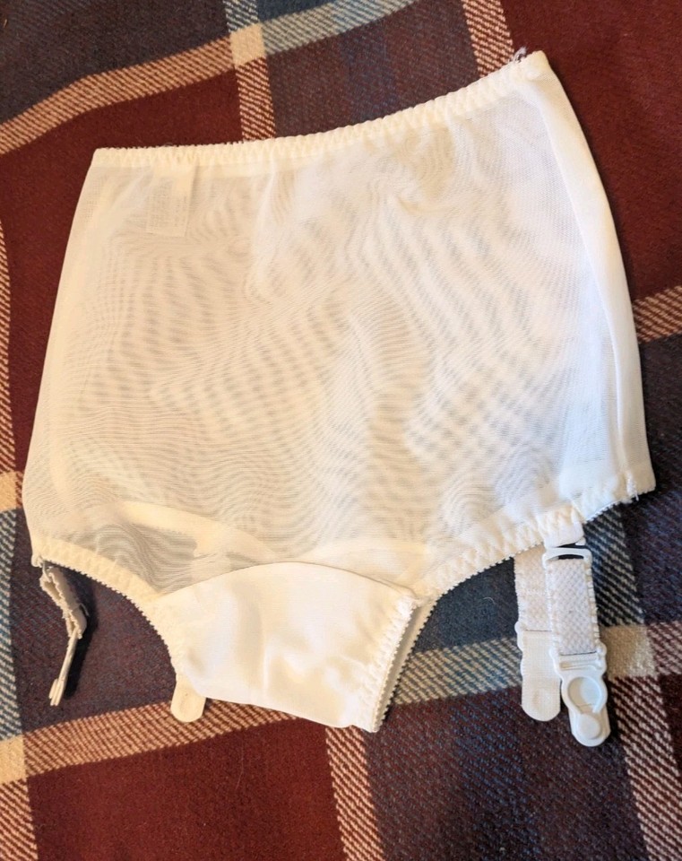 Vintage 1960s Panty Girdle White Unworn Sheer Control Garters High ...