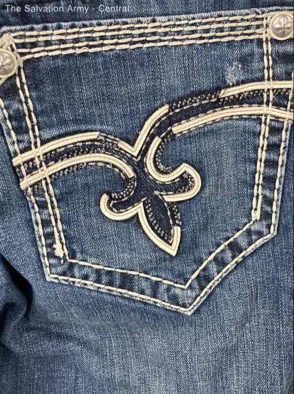 Rock Revival Mens Blue Cotton Medium Wash Denim Straight Leg Jeans Size ...