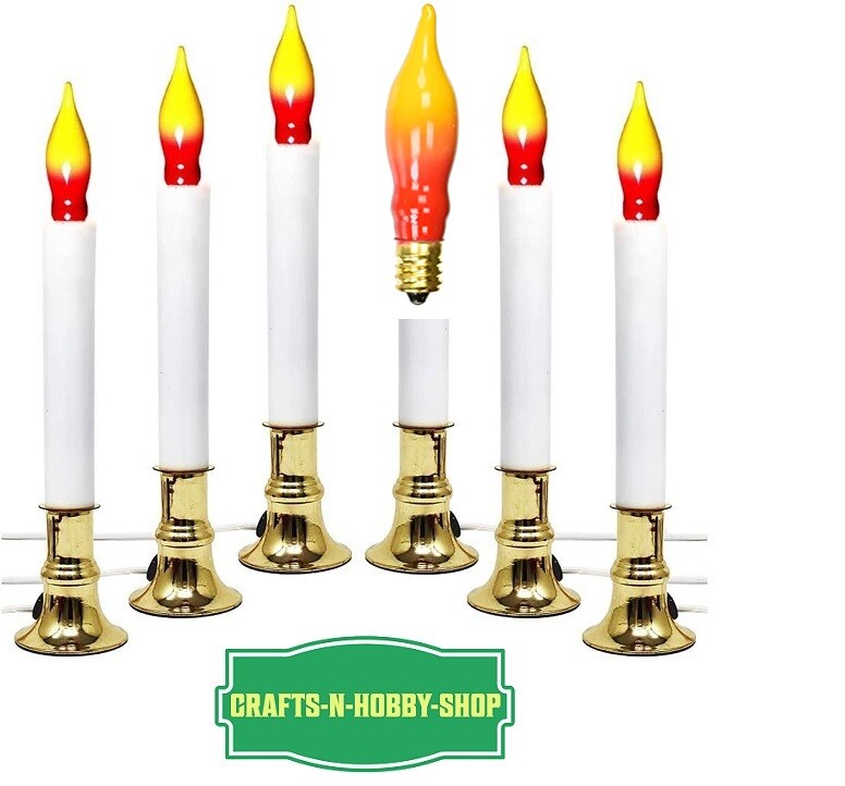 Lot of 25 Orange/Yellow Flame Candle Lamp Light Bulbs 7 watt /120 volts ...