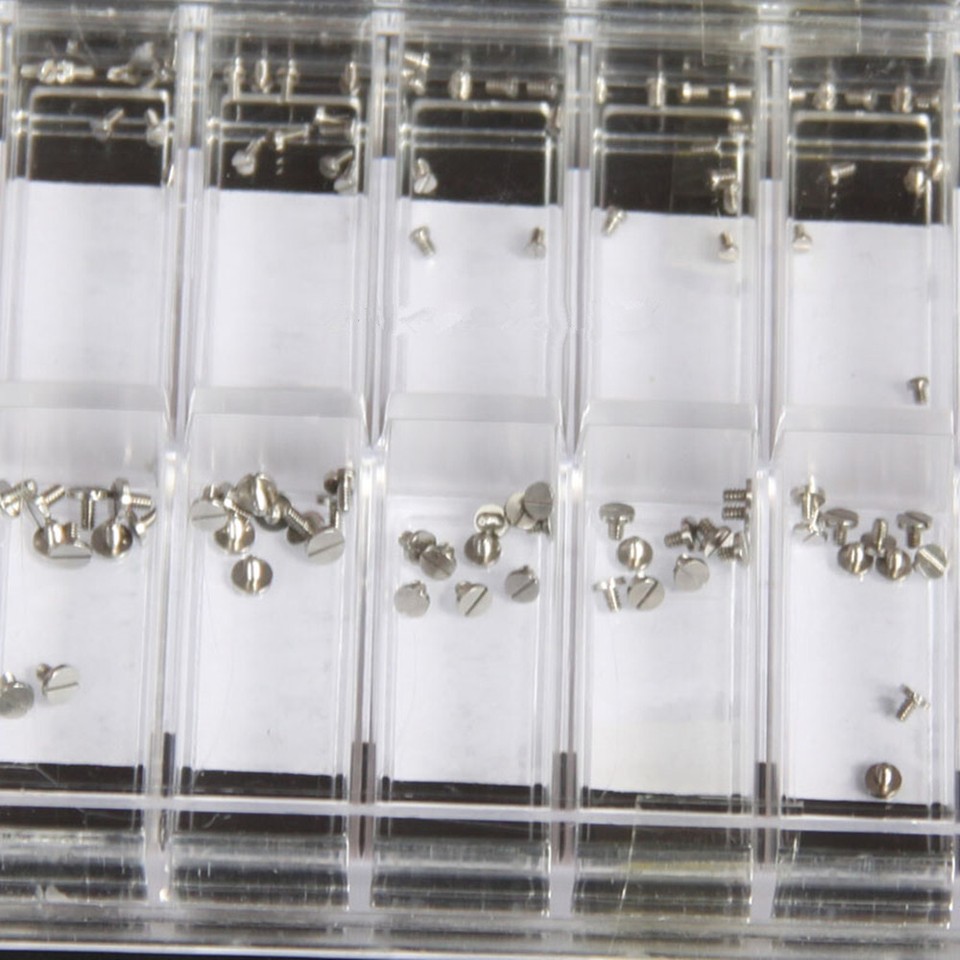180pcs 18-Size Stainless Steel Watch Case Slotted Screw Assortment ...
