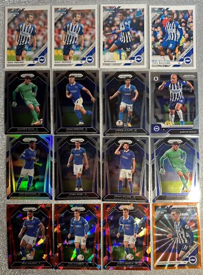 SOCCER TEAM BRIGHTON & HOVE ALBION 16 cards crushed red / prizm ect ...