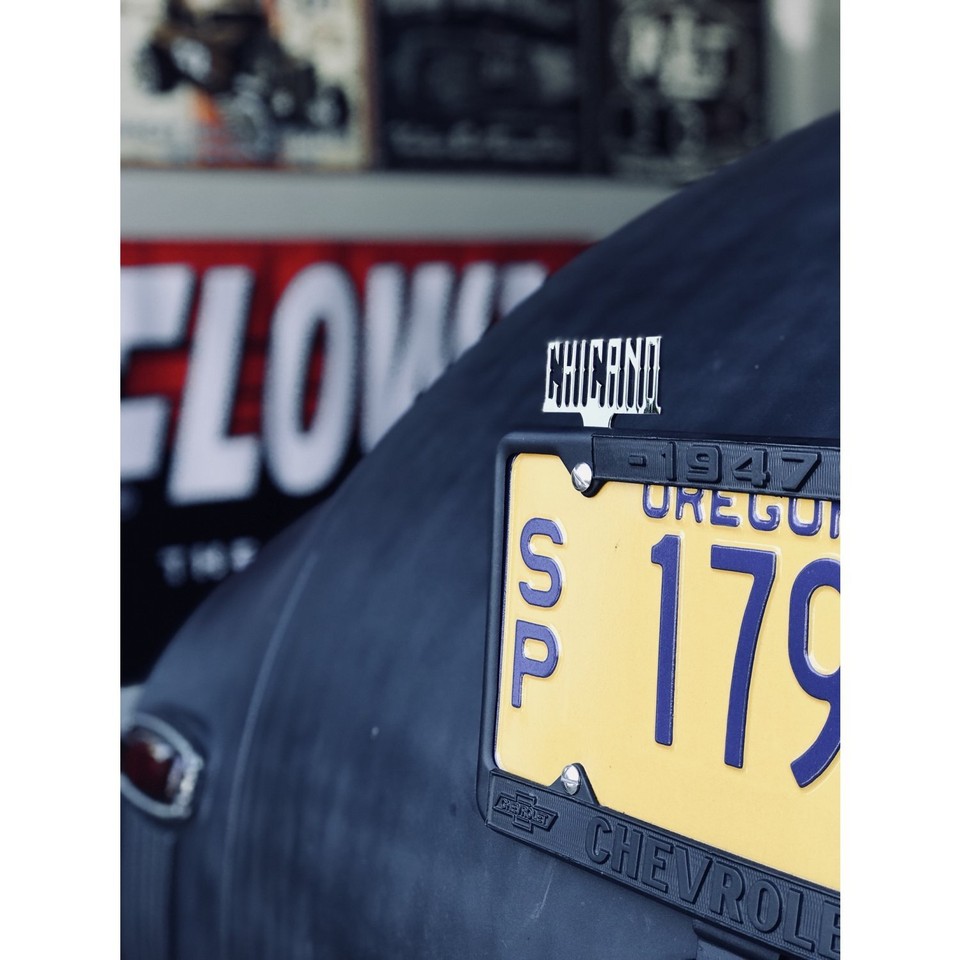 Chicano Chromed License Plate Topper Vato Low Lowrider Coupe V8 Vintage ...