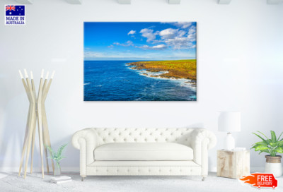 Rocks & Sea Cloudy Skyline View Wall Canvas Home Decor Australian Made ...