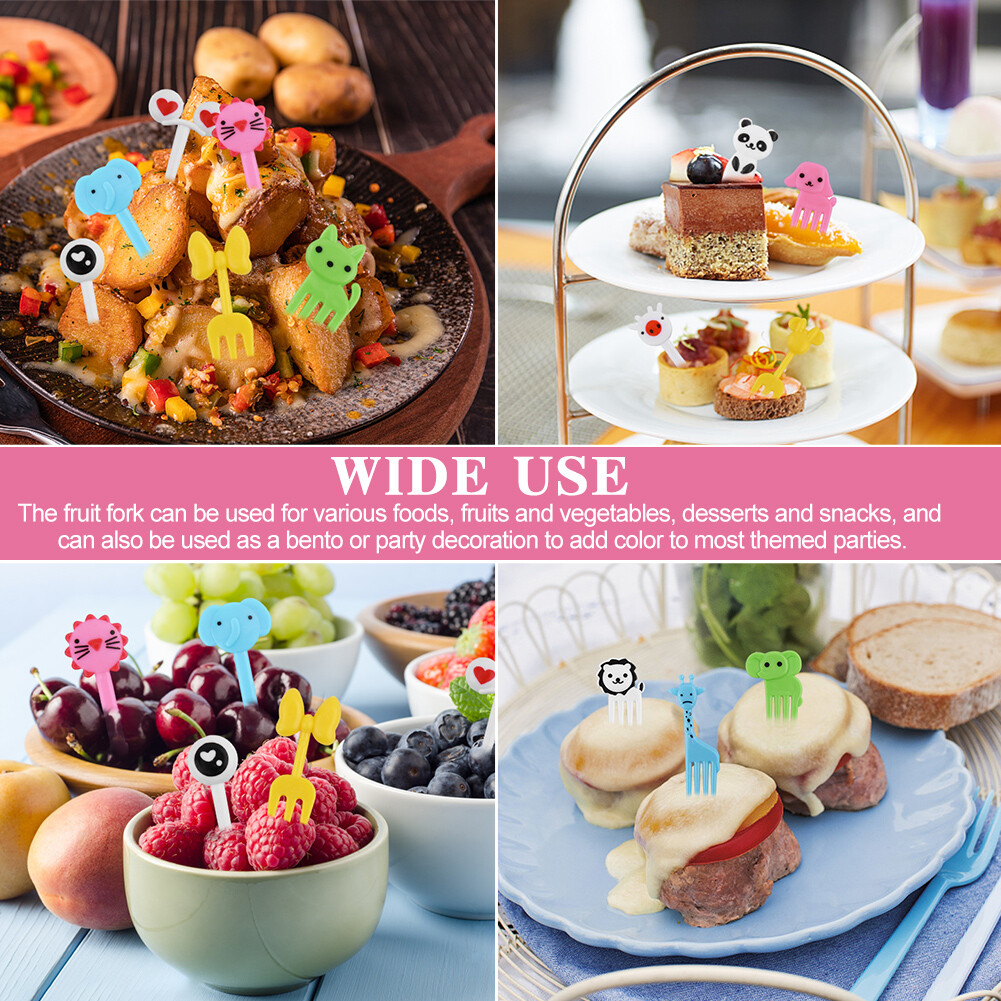 Cute Animal Bento Picks For Kids Cake Dessert Fruit Fork Lightweight | eBay