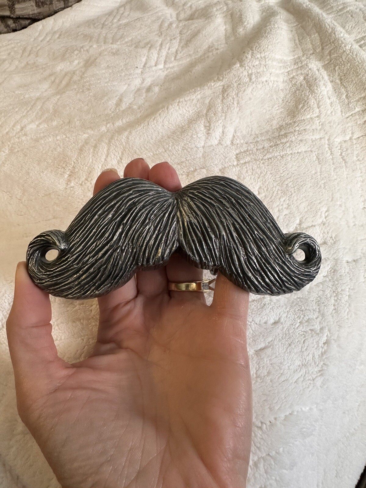 Vintage Rack Rebel Mens Metal Cartoon Mustache Belt B… - Gem