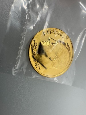 24k Gold Plate Rare Old US 1977 Liberty Roosevelt Dime Collector ...