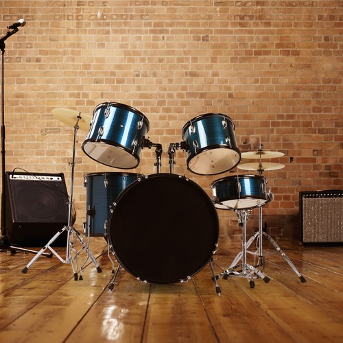5-Piece Complete Full Size Pro Adult Drum Set Kit with Genuine Remo ...