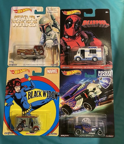 Hot Wheels Car Culture Lot Deadpool Black Widow Star Wars Rocket League ...