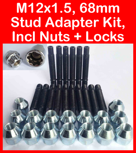 Kit Adattatore Stud M12 X 1.5 68Mm Per Mini Con Dadi + Serrature ...