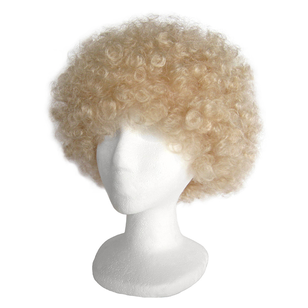 Economy Blonde Afro Wig ~ HALLOWEEN 60s 70s DISCO CLOWN COSTUME PARTY ...