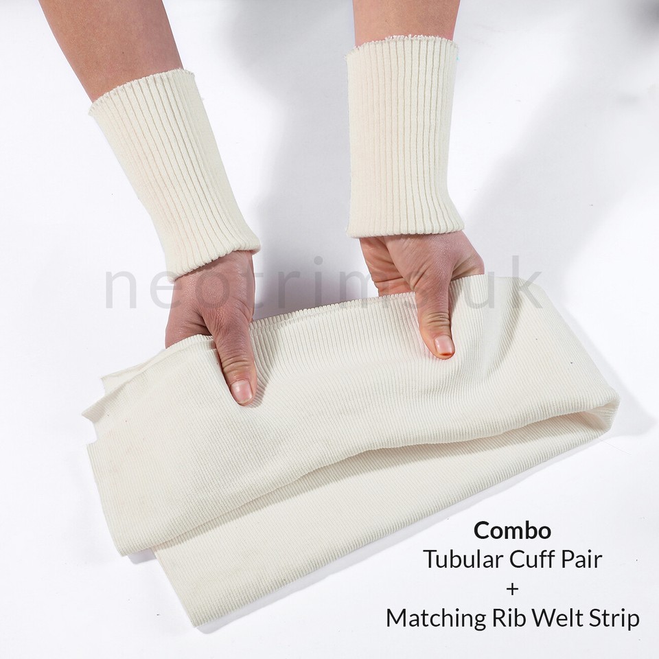 Rib Knit Cuffing Tubular & Matching Waistband Ribbing Welt Trimming,28 ...