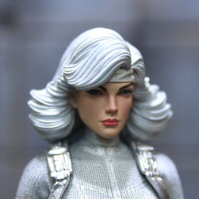 1/12 Custom Marvel Universe Silvija Sablinova Silver Sable Head Sculpt ...