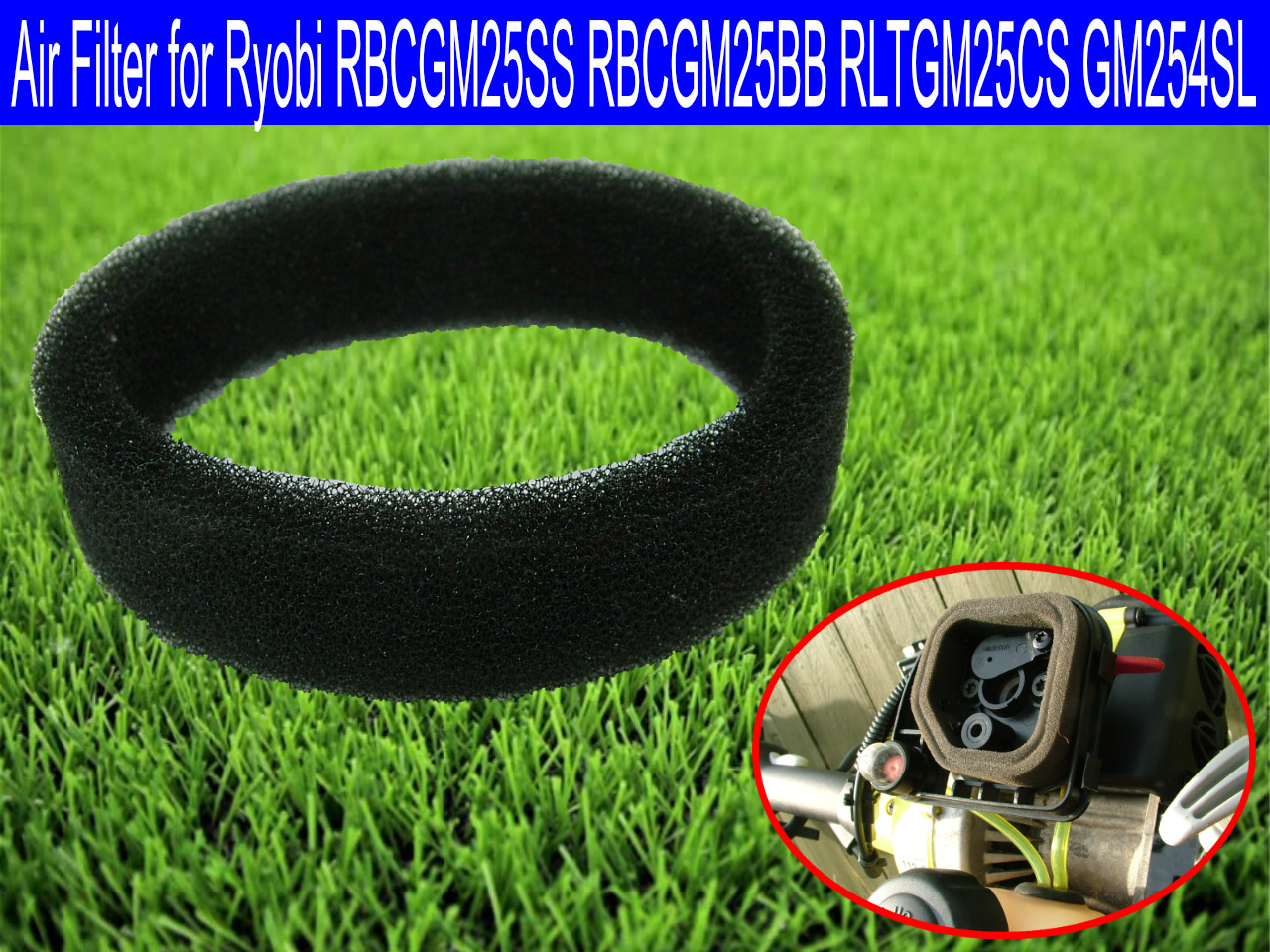 Air Filter for Ryobi RBCGM25SS RBCGM25BB RLTGM25CS GM254SL Homelite ...