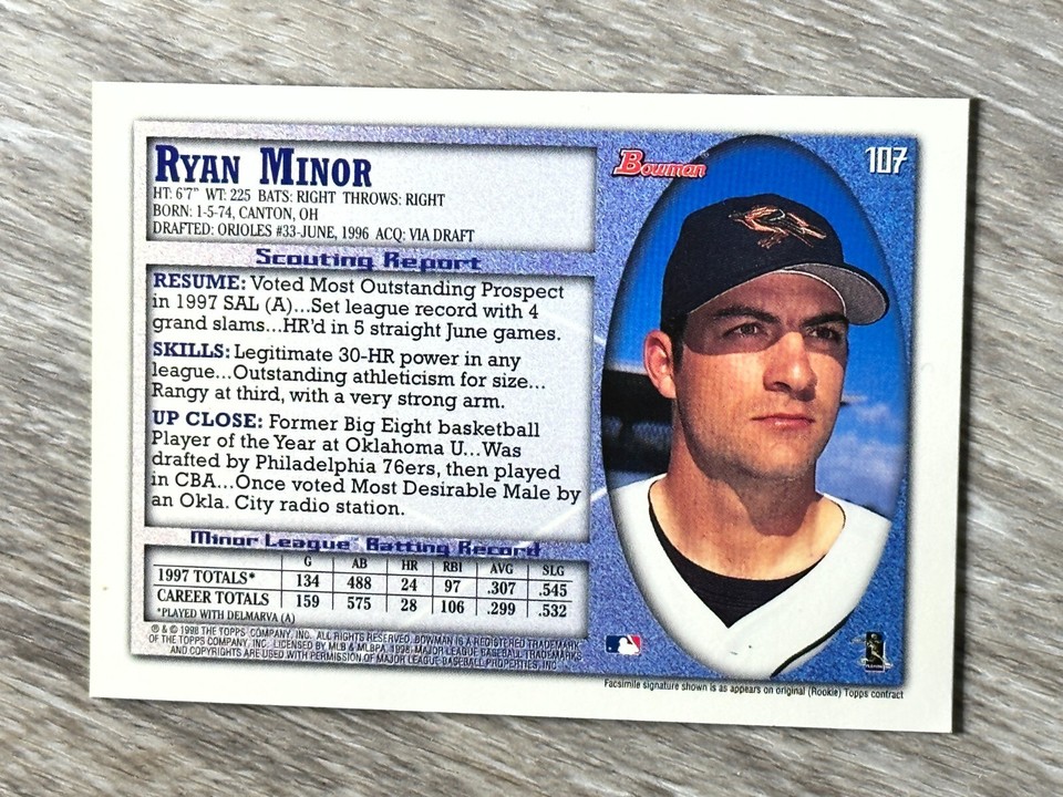1998 Bowman Chrome Ryan Minor #107 Rookie | eBay