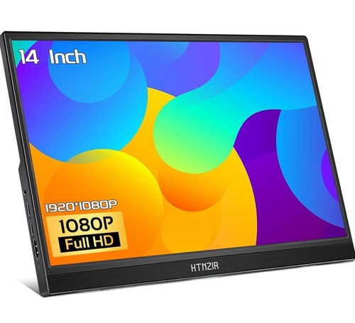 Portable 14 Inch FHD Laptop HDMI Monitor, USB C Second Monitor HDR Plug ...