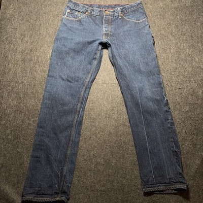 Raleigh Denim Selvedge Jeans Mens 36x32 Blue USA Made White Cone Jones ...