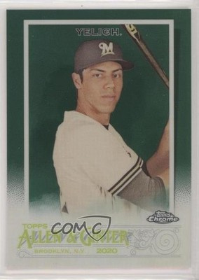 2020 Topps Allen & Ginter Chrome Green Refractor /99 Christian Yelich ...