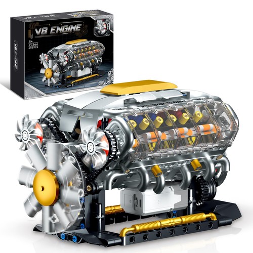Ideas V8 Engine Building Kit for Adults, Build Your Own MOC Mini V8 ...