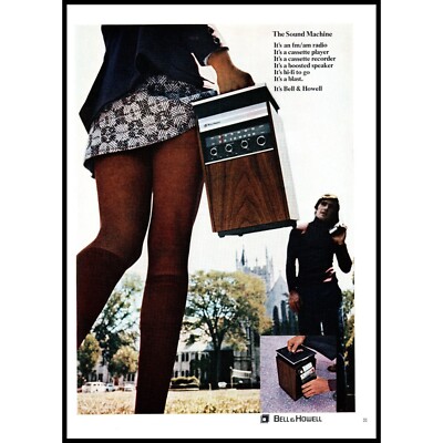 1971 Bell & Howell Sound Machine Stereo Vintage Print Ad Mini Skirt ...