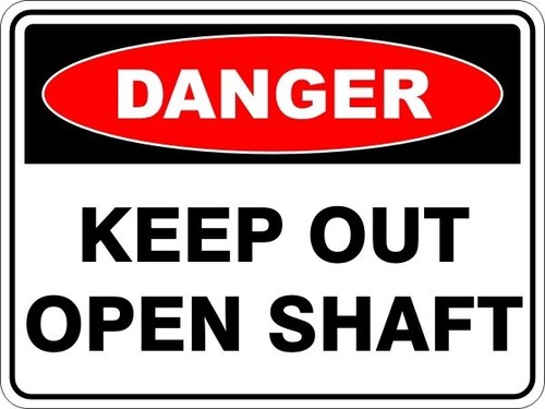KEEP OUT - OPEN SHAFT - SELF ADHESIVE STICKER / DECAL / SIGN | HEALTH ...