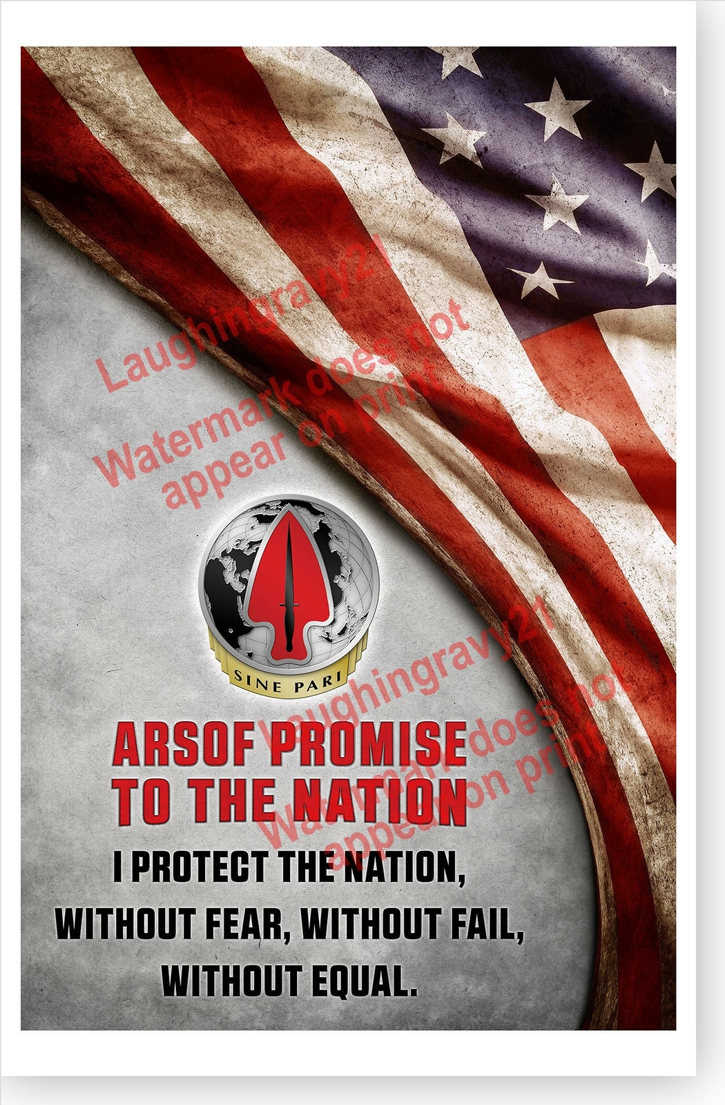 Army Special Operations Forces ARSOF Promise To The Nation Poster Ver 2 ...