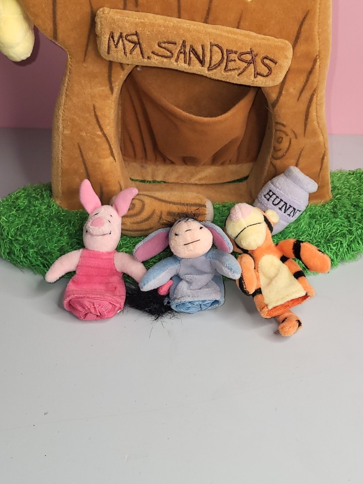 Disney Store Plush Winnie The Pooh Mr Sanders Tree House 3 Finger ...