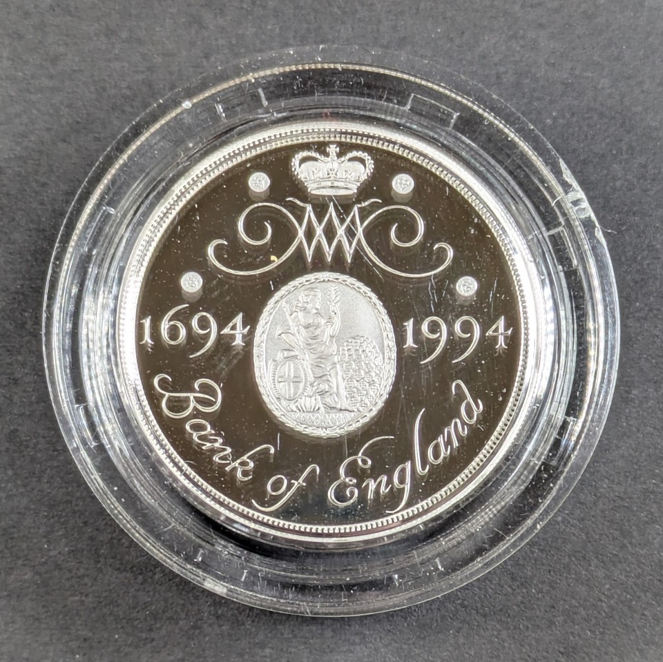 1994 Great Britain Silver Proof Piedfort 2 Pound Coin in Original Box ...