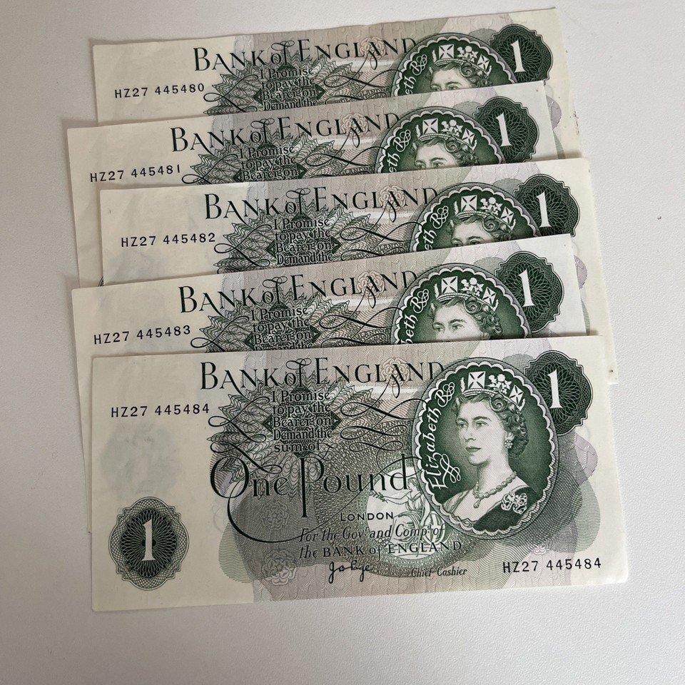 QUEEN ELIZABETH II 1960's-1970's BANK OF ENGLAND ONE POUND £1 NOTE ...