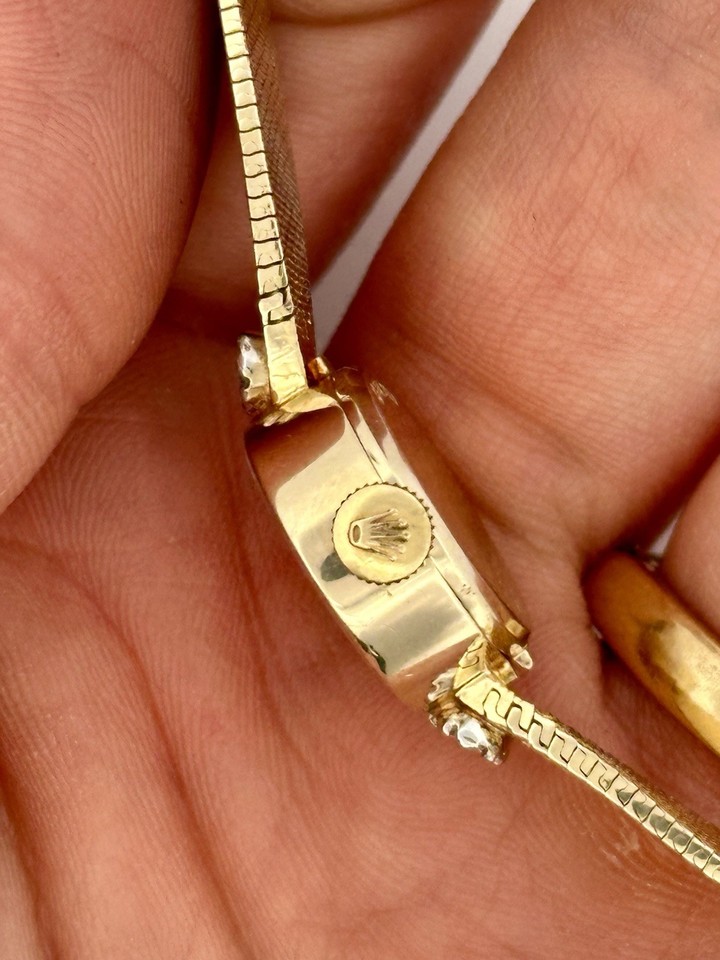 Rolex 3523 Vintage Yellow Gold Diamond Ladies Classic Watch Rare Model ...