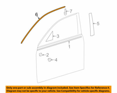 75754-53020 Toyota Moulding, front door window frame, upper lh ...