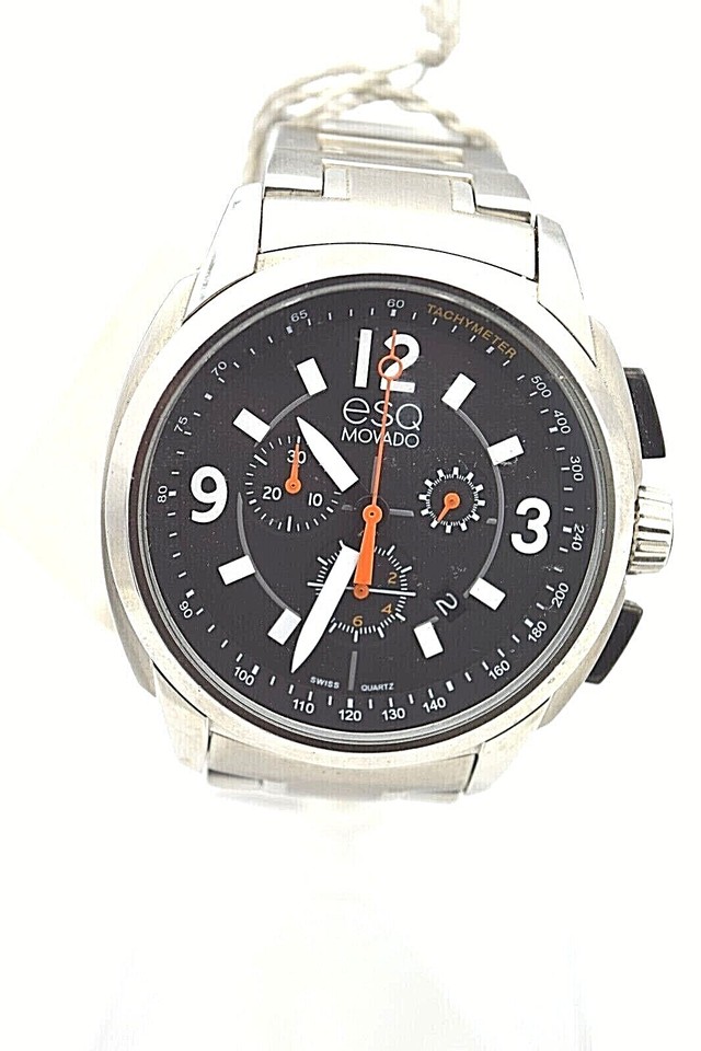 ESQ Excel Chronograph Black Dial Stainless Steel Mens Watch (BTS844) | eBay