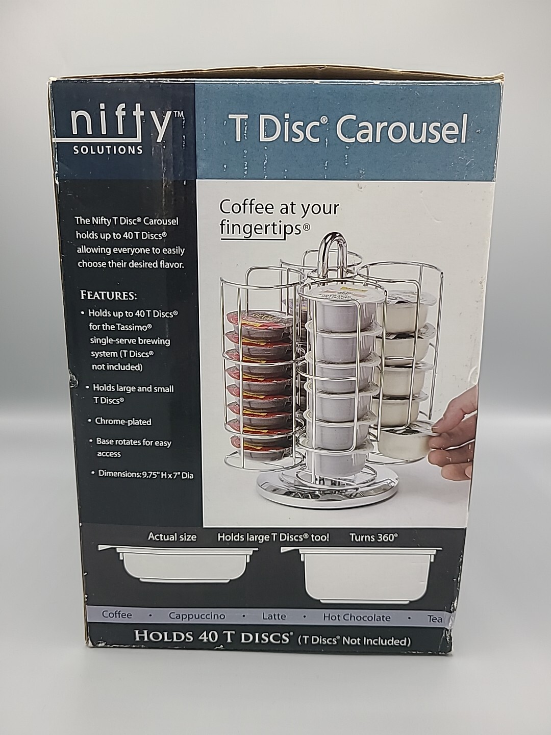 Nifty Solutions T-Discs Pod Carousel Holder Coffee Storage Organizer 40 ...