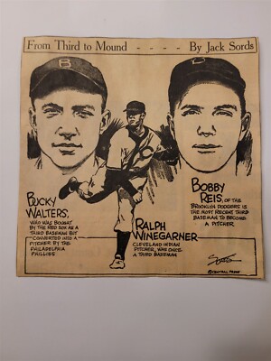 Bucky Walters Bobby Reis Ralph Winegarner 1936 Cartoon Sketch By Jack ...