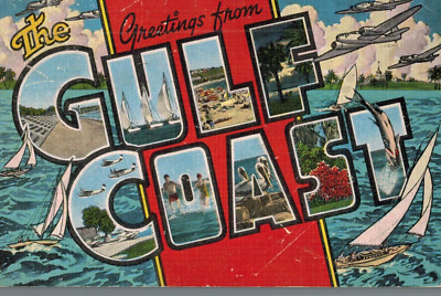 VIntage Postcard-Greetings from The Gulf Coast, Large Letters | eBay